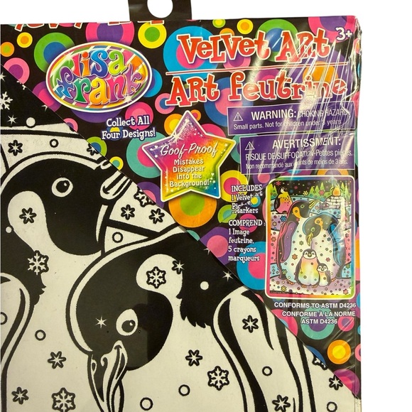 Lisa Frank | Office | New Lisa Frank Penguins Velvet Art Drawing ...